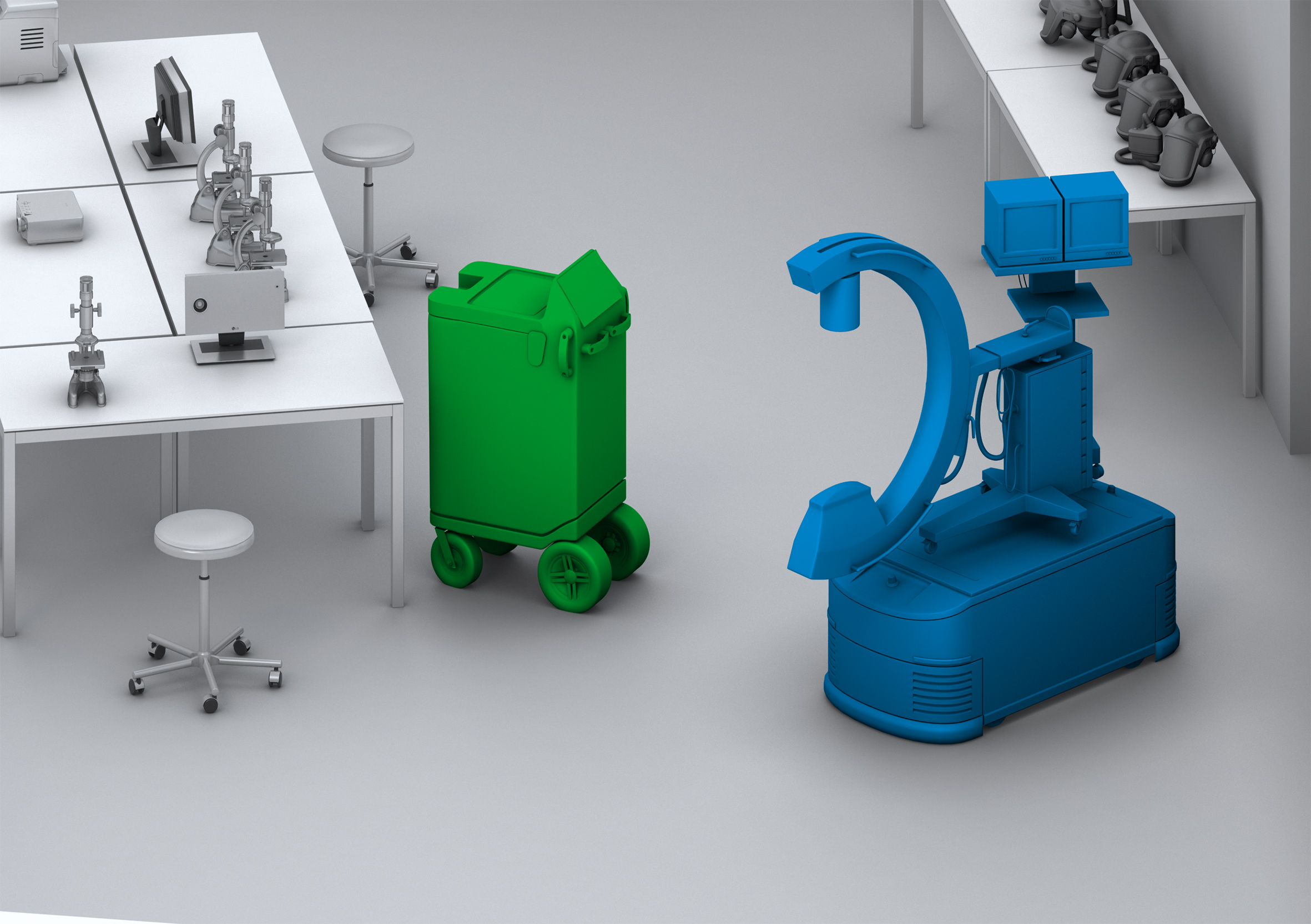 Maneuvered transport vehicles used in health care