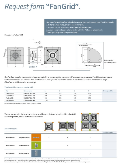 Areas of application for the RadiPac FanGrid